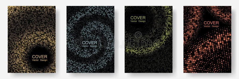 Halftone Dots Cover Page Layouts Vector Design. Stock Vector ...