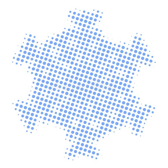 Halftone Dots in the Form of a Snowflake. Vector Stock Vector - Illustration of dotted, symbol ...