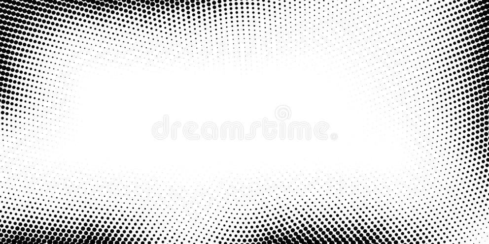 Halftone Dots Gradient Background. Black and White Fluid Halftone ...