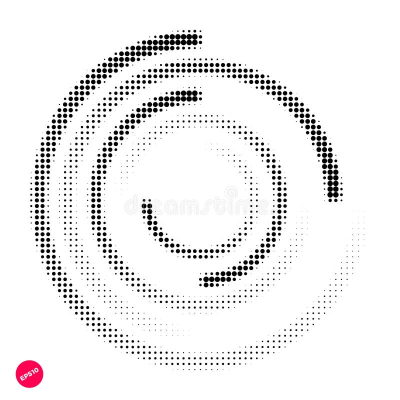 Halftone Incomplete Circle Frame Dots Logo. Half Circle Border Icon ...