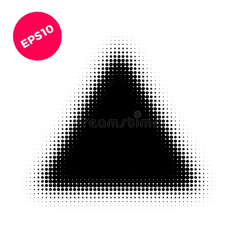 Halftone Dots Graphic Elements, Abstract Triangle Shape, Vector ...
