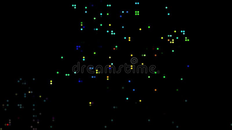 Halftone Dots Multicolor Confetti Particles Falling Over Black ...
