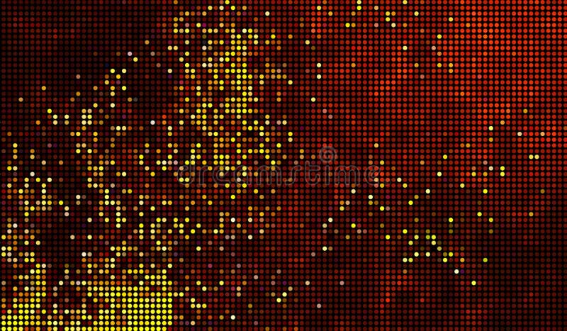 Halftone Dots Yellow Burning Sparks Fire on Red Background Stock Image ...