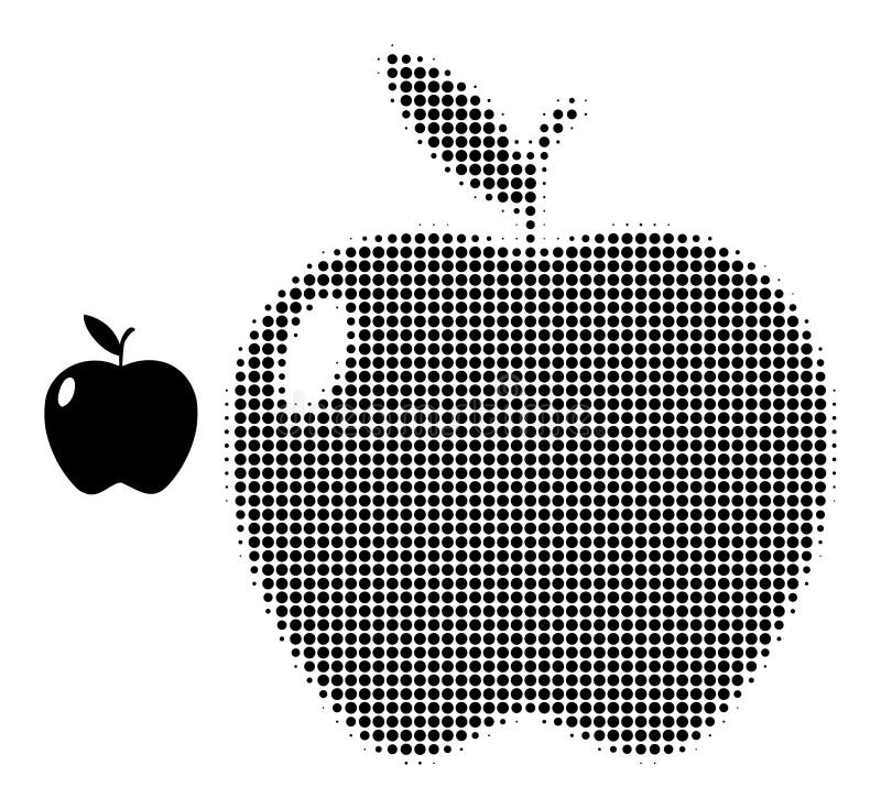 Halftone Dotted Apple Fruit Icon Stock Vector - Illustration of healthy ...