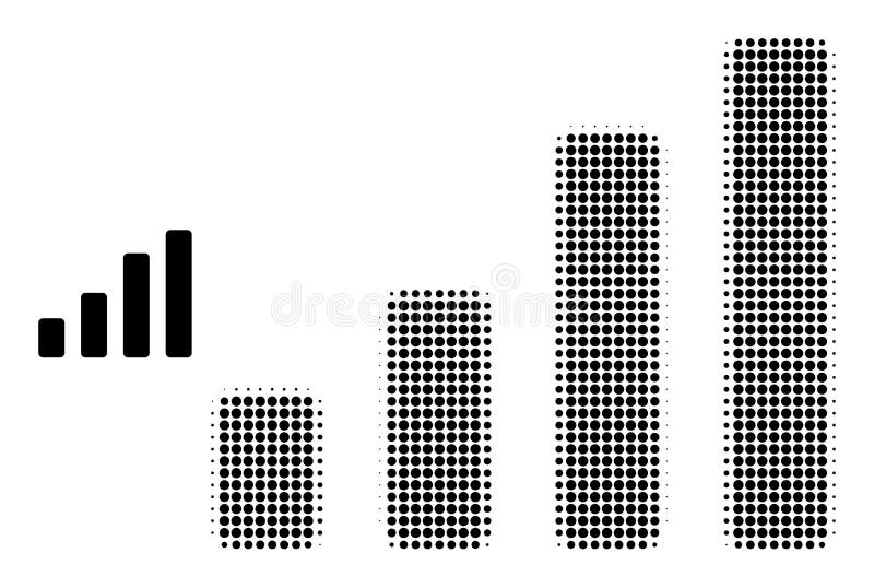 Halftone Dotted Bar Chart Icon Stock Vector - Illustration of icon ...
