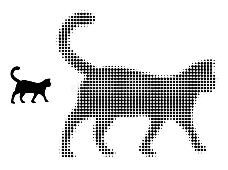 Halftone Dotted Cat Icon stock vector. Illustration of kitty - 240177000