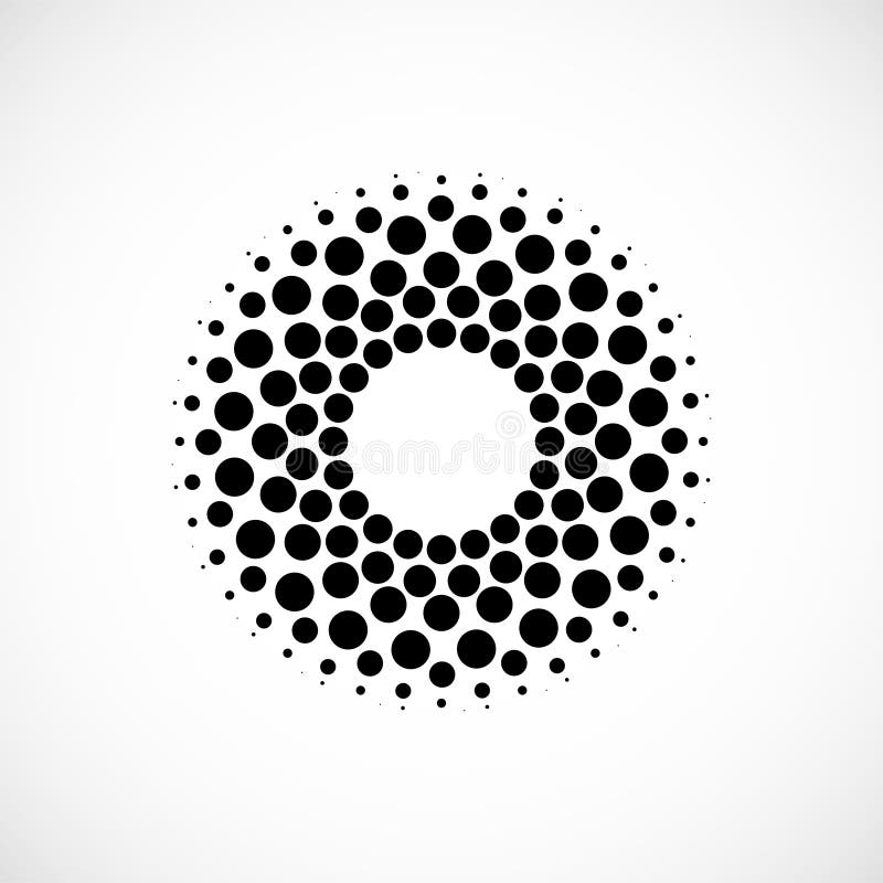 Halftone Dotted Circles. Dots in Circular Form Stock Vector ...