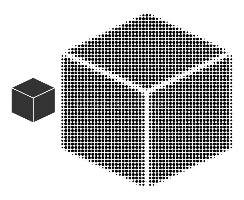 Halftone Dotted Cube Icon stock vector. Illustration of cube - 240177520