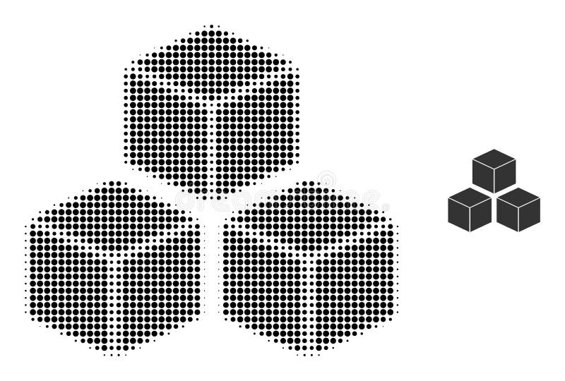 Halftone Dotted Cubes Icon stock vector. Illustration of cube - 240177533