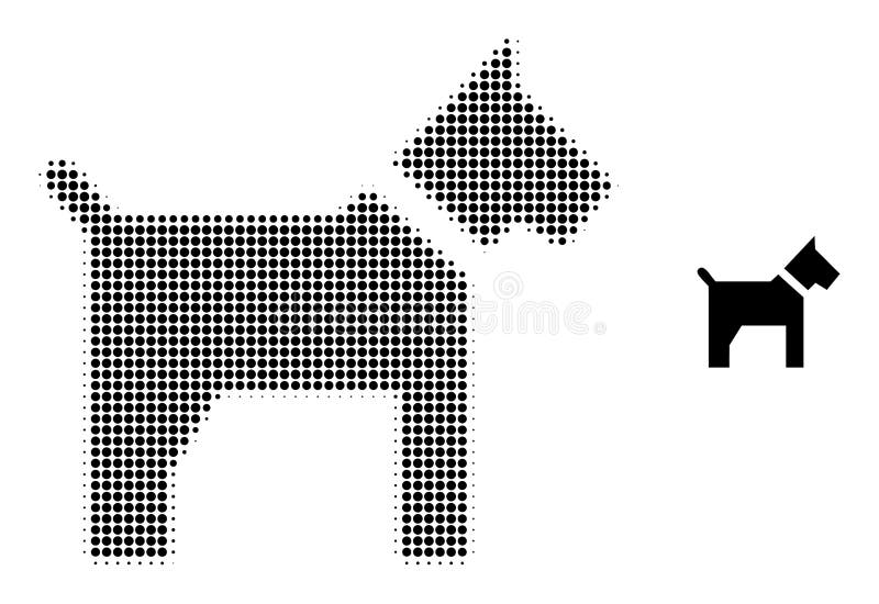 Halftone Dotted Dog Icon stock vector. Illustration of array - 240177666