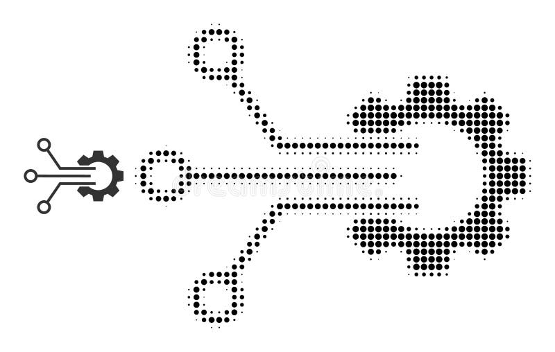 Halftone Dotted Gear Sensor Icon Stock Vector - Illustration of system ...