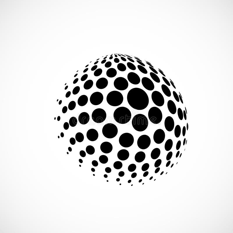 Halftone Dotted Globe. Dots in Circular Form Stock Vector ...