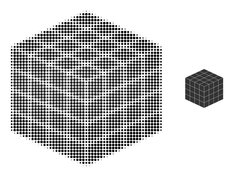 Halftone Dotted Isometric Cube Icon Stock Vector - Illustration of dots ...