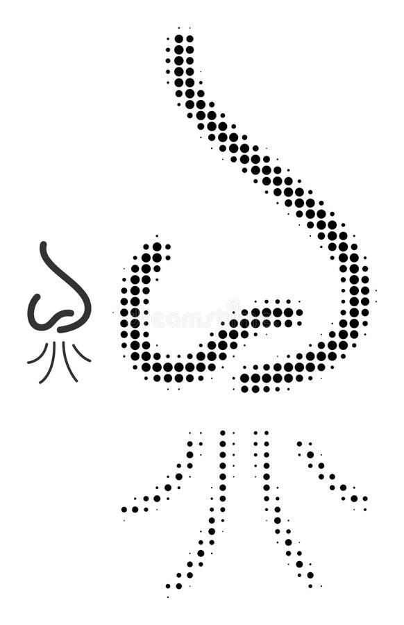 Halftone Dotted Nose Sniffing Icon Stock Vector - Illustration of spray ...