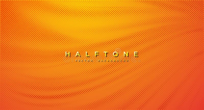 Halftone Dotted Orange Background. Abstract Polka Dot Style Texture ...