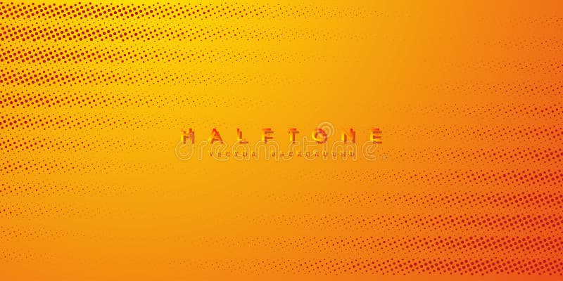 Halftone Dotted on Orange Background. Abstract Polka Dot Style Texture ...