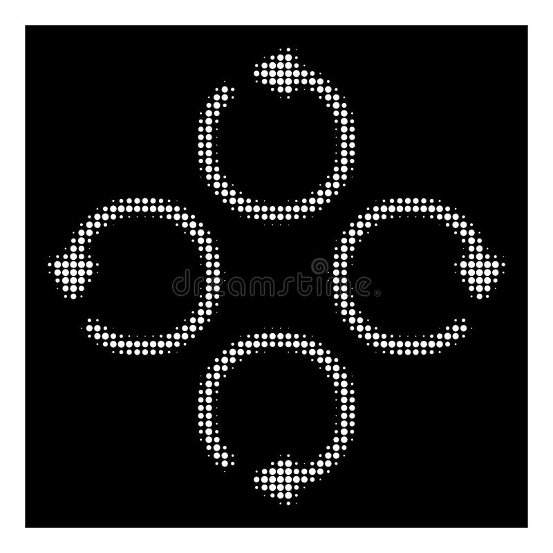 White Halftone Rotation Icon Stock Vector - Illustration of rewind ...