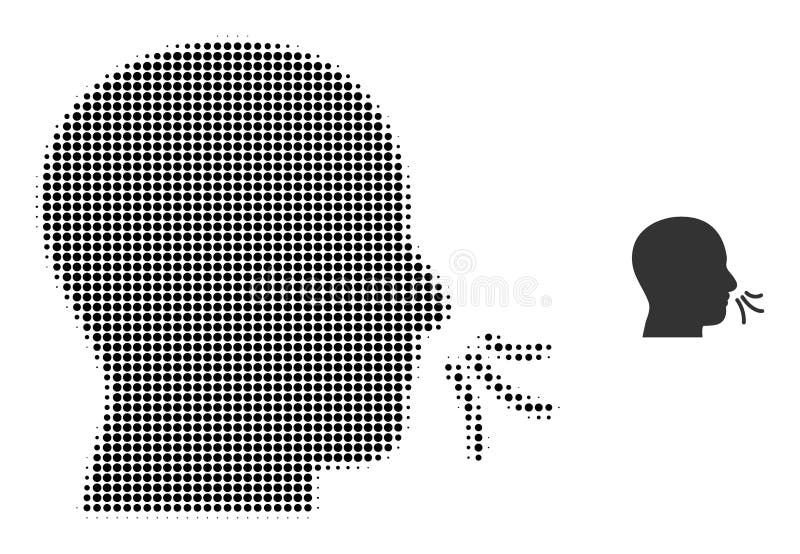 Halftone Dotted Sniff Icon stock vector. Illustration of emanation ...