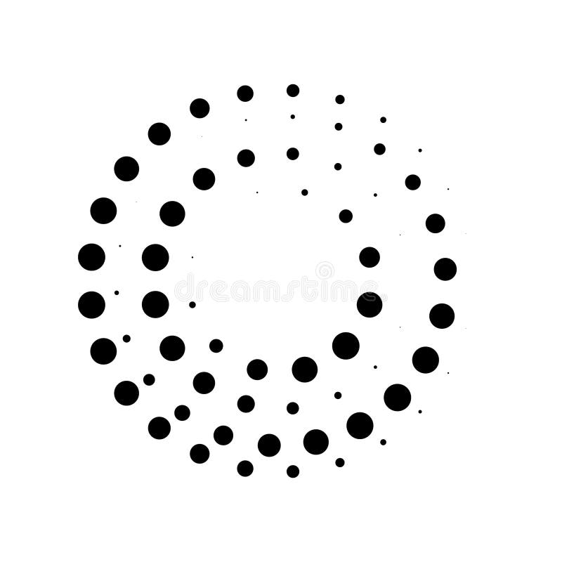 Halftone Dotted Speed Lines Circle. Geometric Art in Circle Form. Round ...