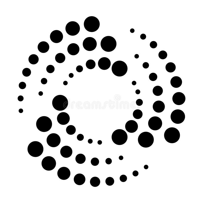 Halftone Dotted Speed Lines Circle. Geometric Art in Circle Form. Round ...