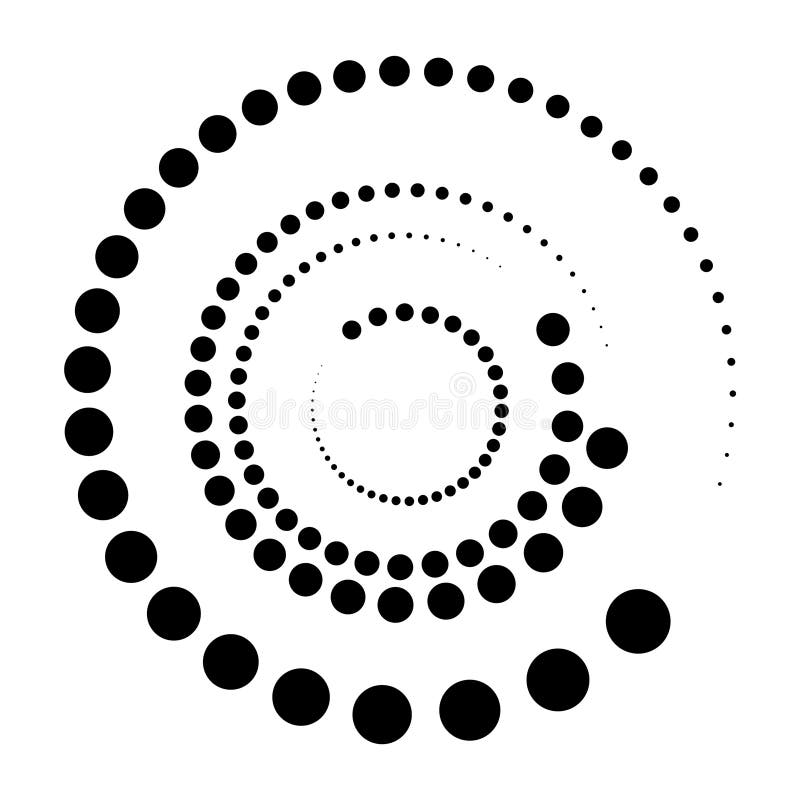 Halftone Dotted Speed Lines Circle. Geometric Art in Circle Form. Round ...