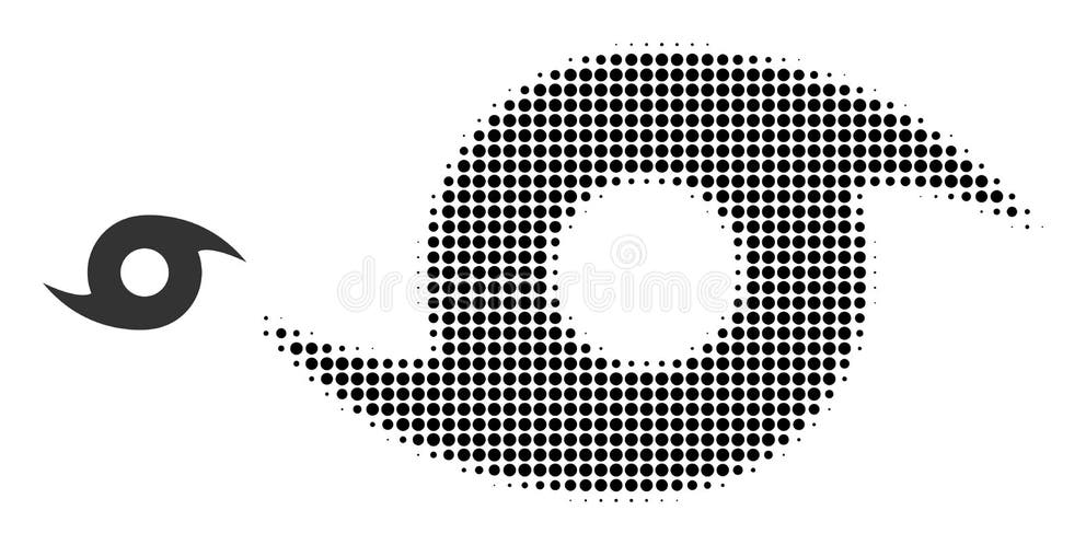 Halftone Dotted Storm Whirlpool Icon Stock Vector - Illustration of ...