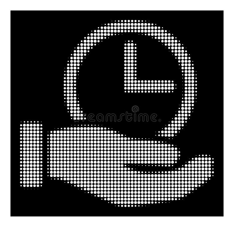 White Halftone Time Service Icon Stock Vector - Illustration of ...