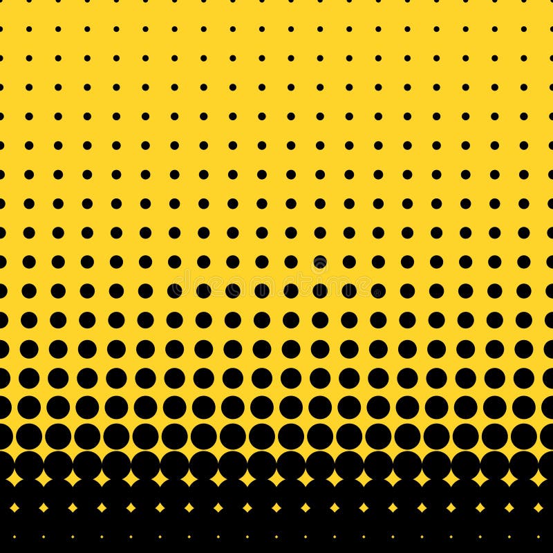 Halftone Dotted Vector Black Yellow Stock Vector - Illustration of ...