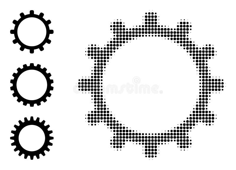 Halftone Dotted Vector Cog Icon Stock Vector - Illustration of machine ...