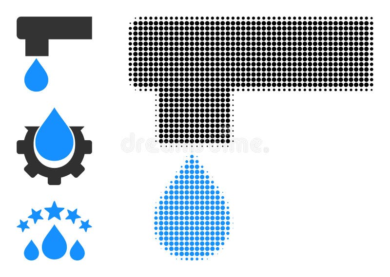 Halftone Dotted Vector Kitchen Tap Icon Stock Vector - Illustration of ...
