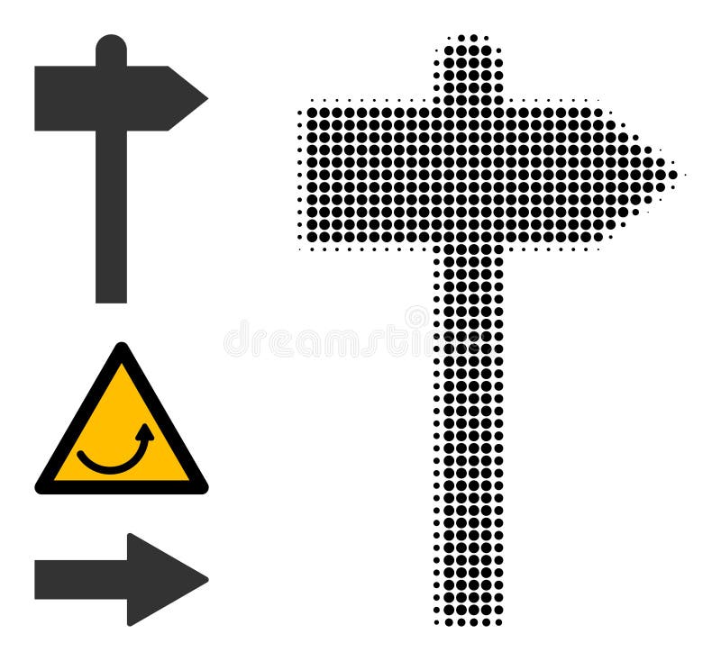 Halftone Dotted Vector Road Pointer Icon Stock Vector - Illustration of ...