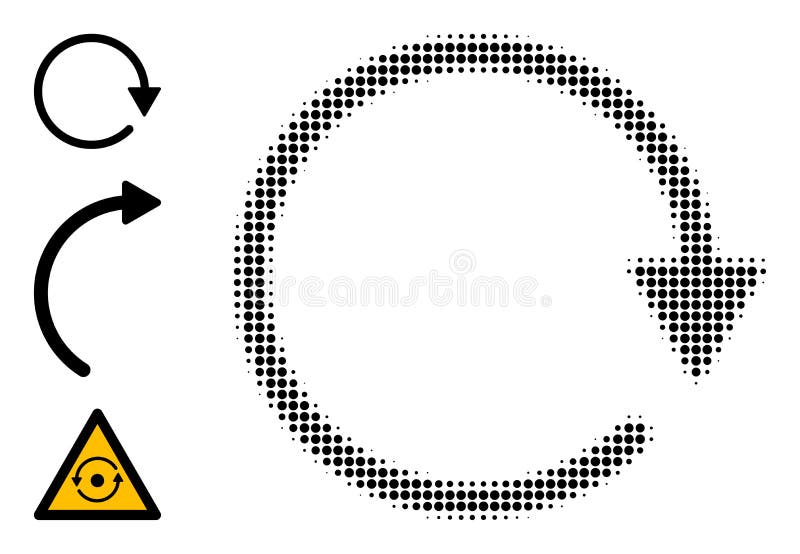 Halftone Dotted Vector Rotate CW Icon Stock Vector - Illustration of ...