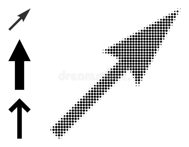 Halftone Dotted Vector Sharp Arrow Icon Stock Vector - Illustration of ...