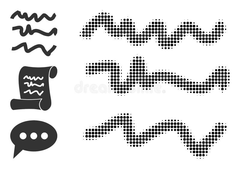 Halftone Dotted Vector Text Scribbles Icon Stock Vector - Illustration ...