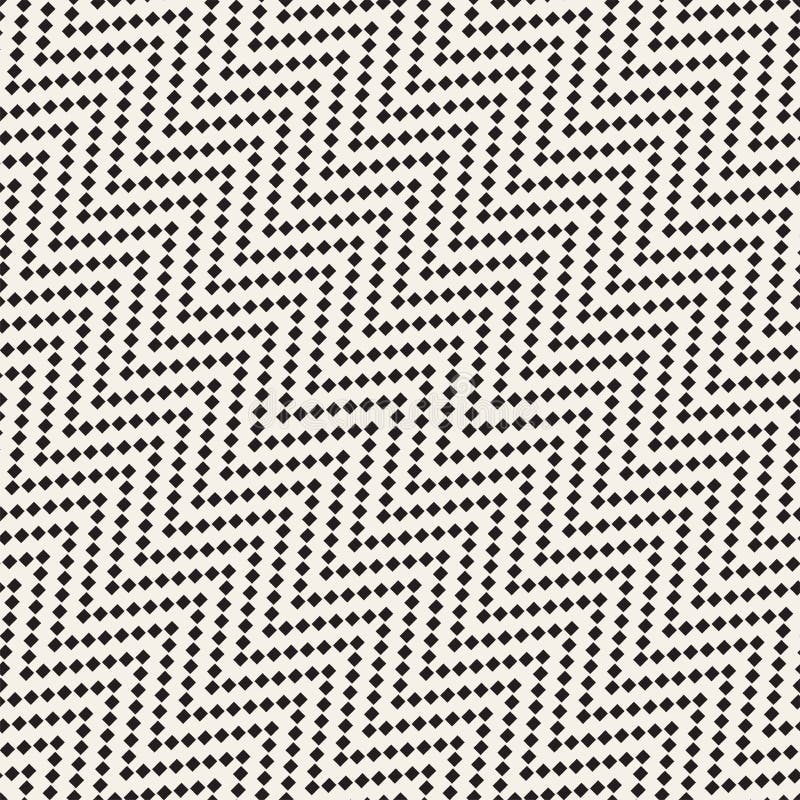 Halftone Edgy Lines Mosaic Endless Stylish Texture. Vector Seamless ...