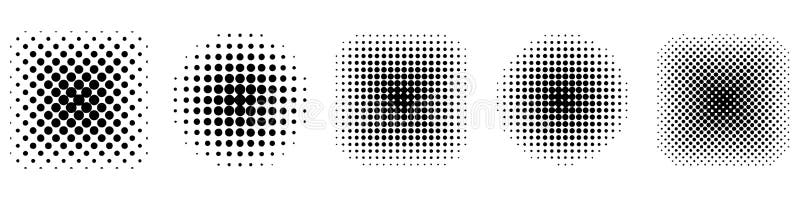 Halftone Effect Design Elements. Halftone Shapes Stock Illustration ...