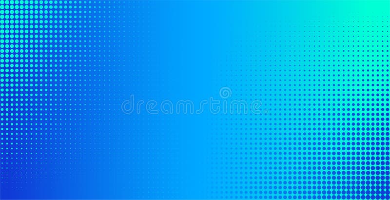 Halftone Effect Dotted Blue Turquoise Gradient Background. Vector ...