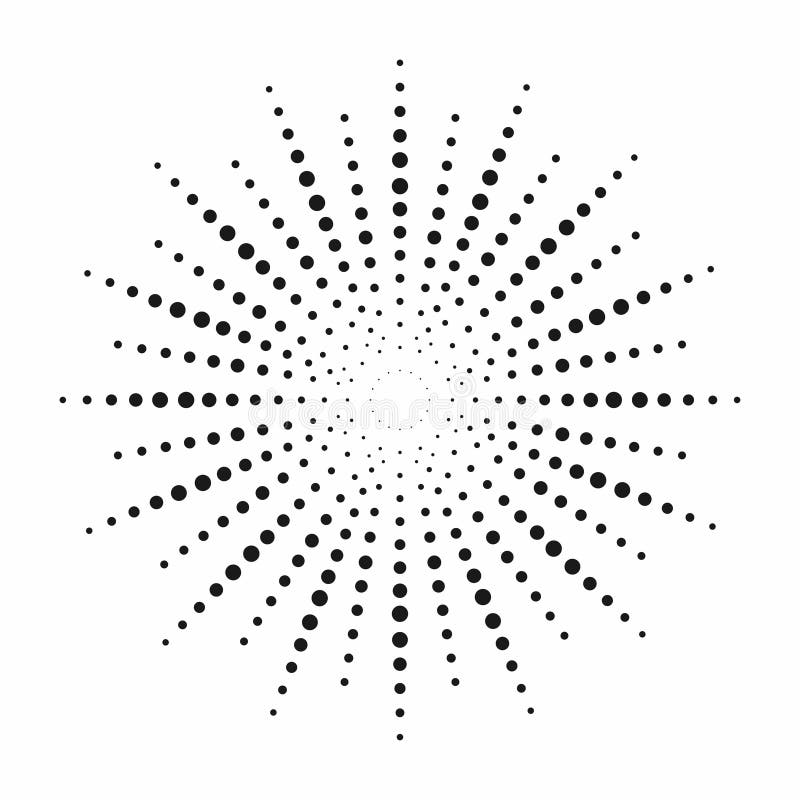 Dot Sunburst. Halftone Effect Beams. Sun Ray From Points. Abstract ...