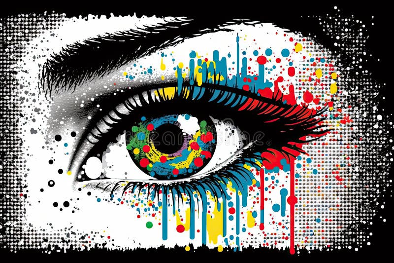 Halftone eye stock photo. Image of women, backdrop, pattern - 293096136