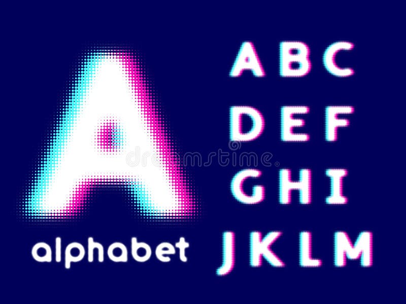 Halftone font stock vector. Illustration of modern, font - 229068923