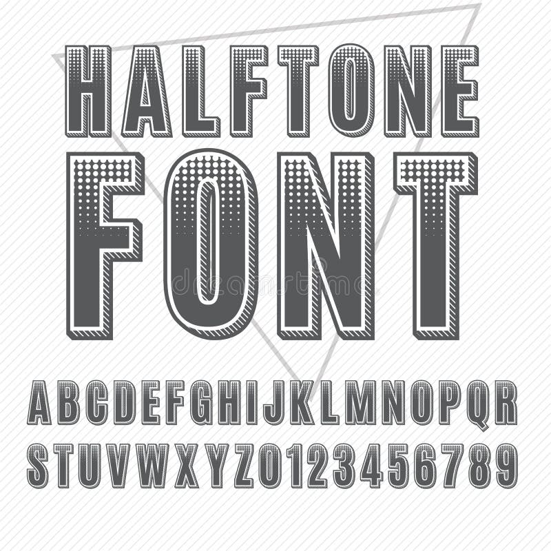 Halftone font stock vector. Illustration of glyph, design - 74940404