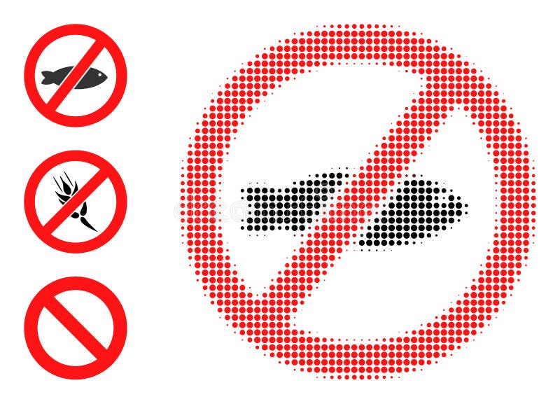 Halftone Dot Vector Forbidden Fish Icon Stock Vector - Illustration of ...