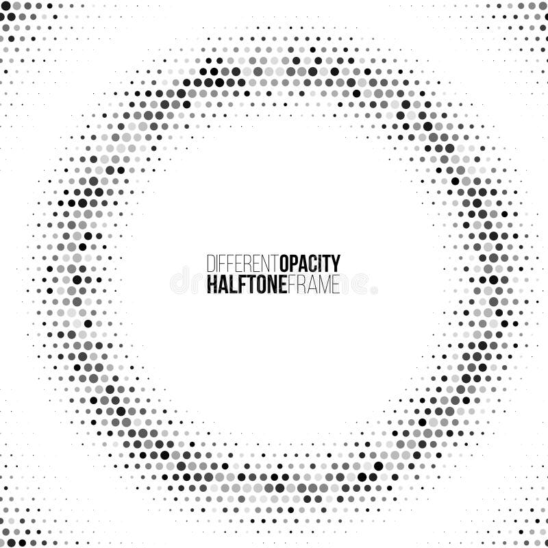 Halftone Frame with Different Opacity Dots. Vector Design Element. One ...