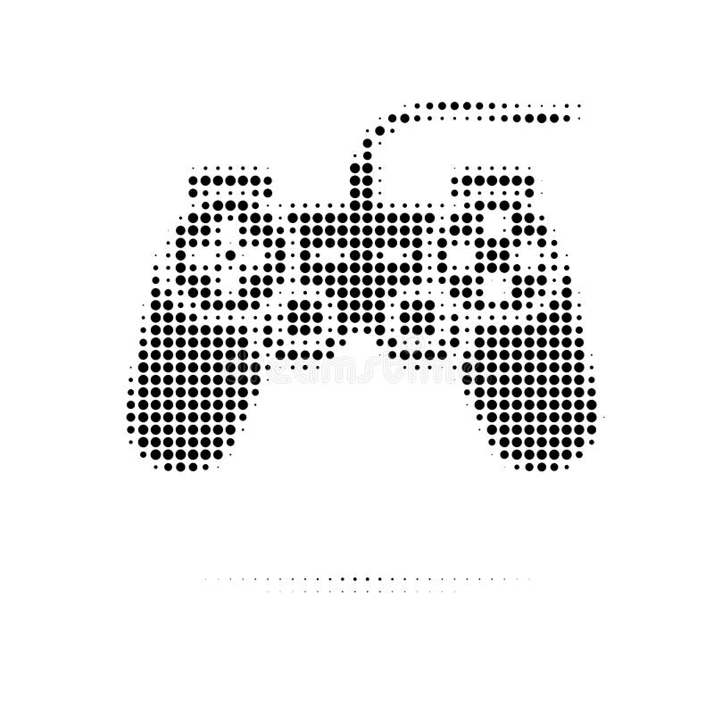 Halftone Gamepad Graphic Black White Symbol Stock Illustration ...