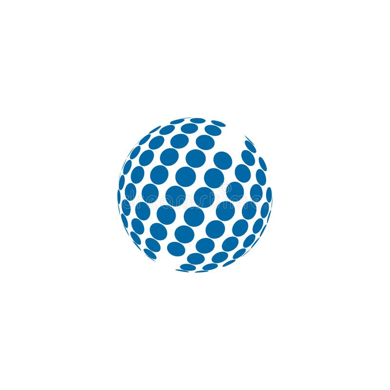 Halftone Globe 3d Logo Design Template Stock Vector - Illustration of ...