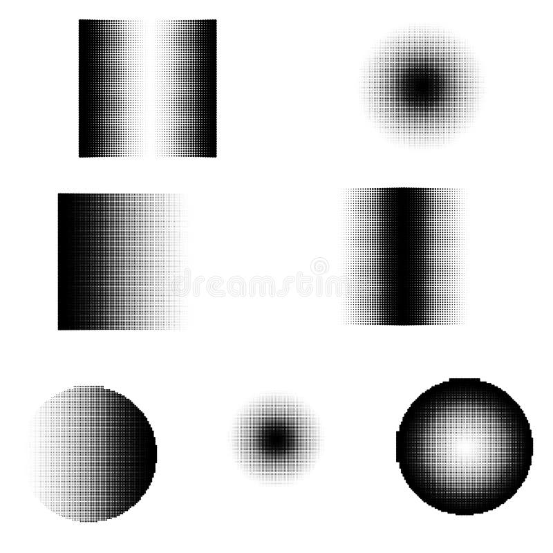 Halftone Gradation Shapes Set Stock Vector - Illustration of empty ...