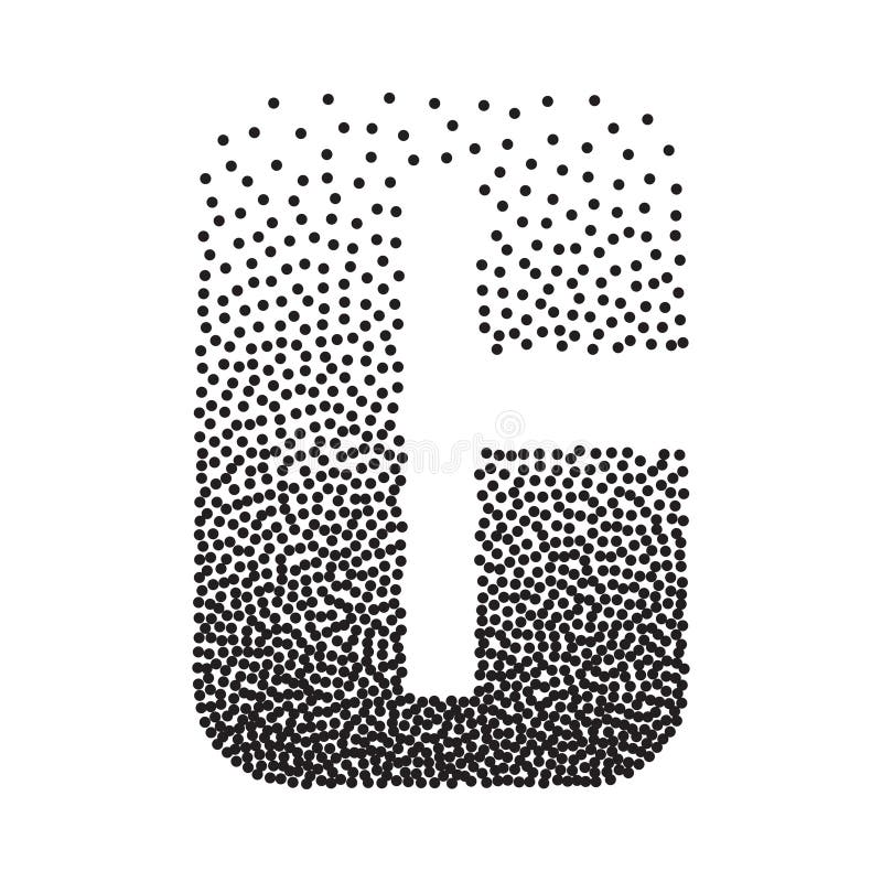 Halftone Gradient Grain Letter C. Vector Stipple Dotted Font Stock ...