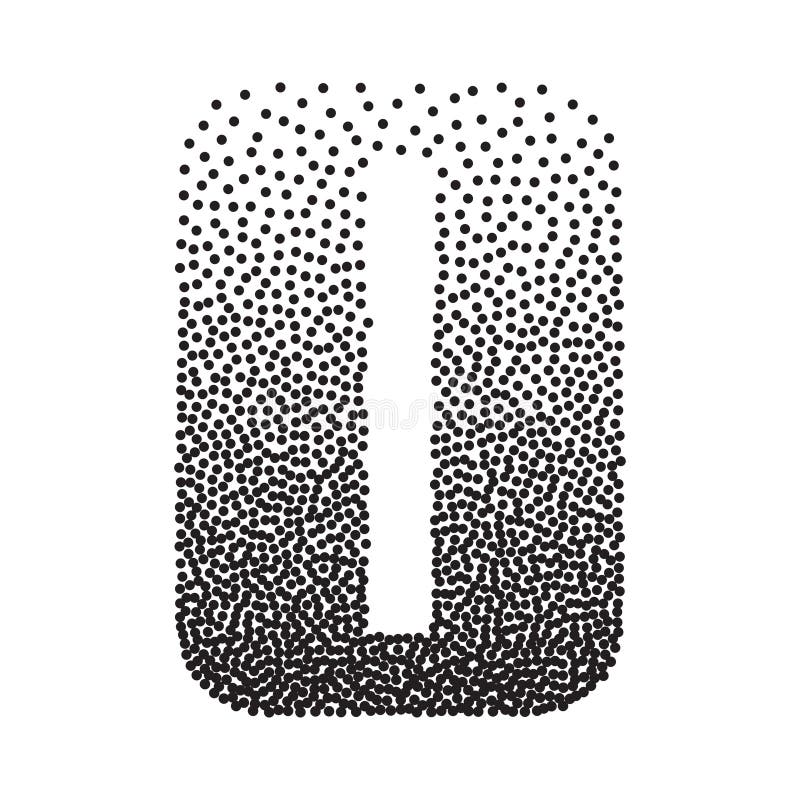 Halftone Gradient Grain Letter O. Vector Stipple Dotted Font Stock ...