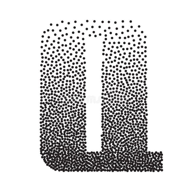 Halftone Gradient Grain Letter Q. Vector Stipple Dotted Font Stock ...