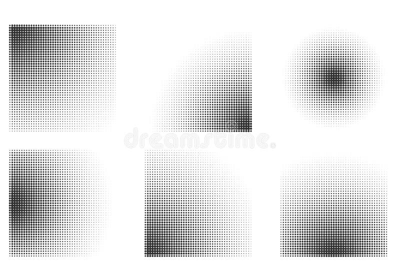 Halftone Gradient Square Shape Background Set Design Stock Vector - Illustration of square ...